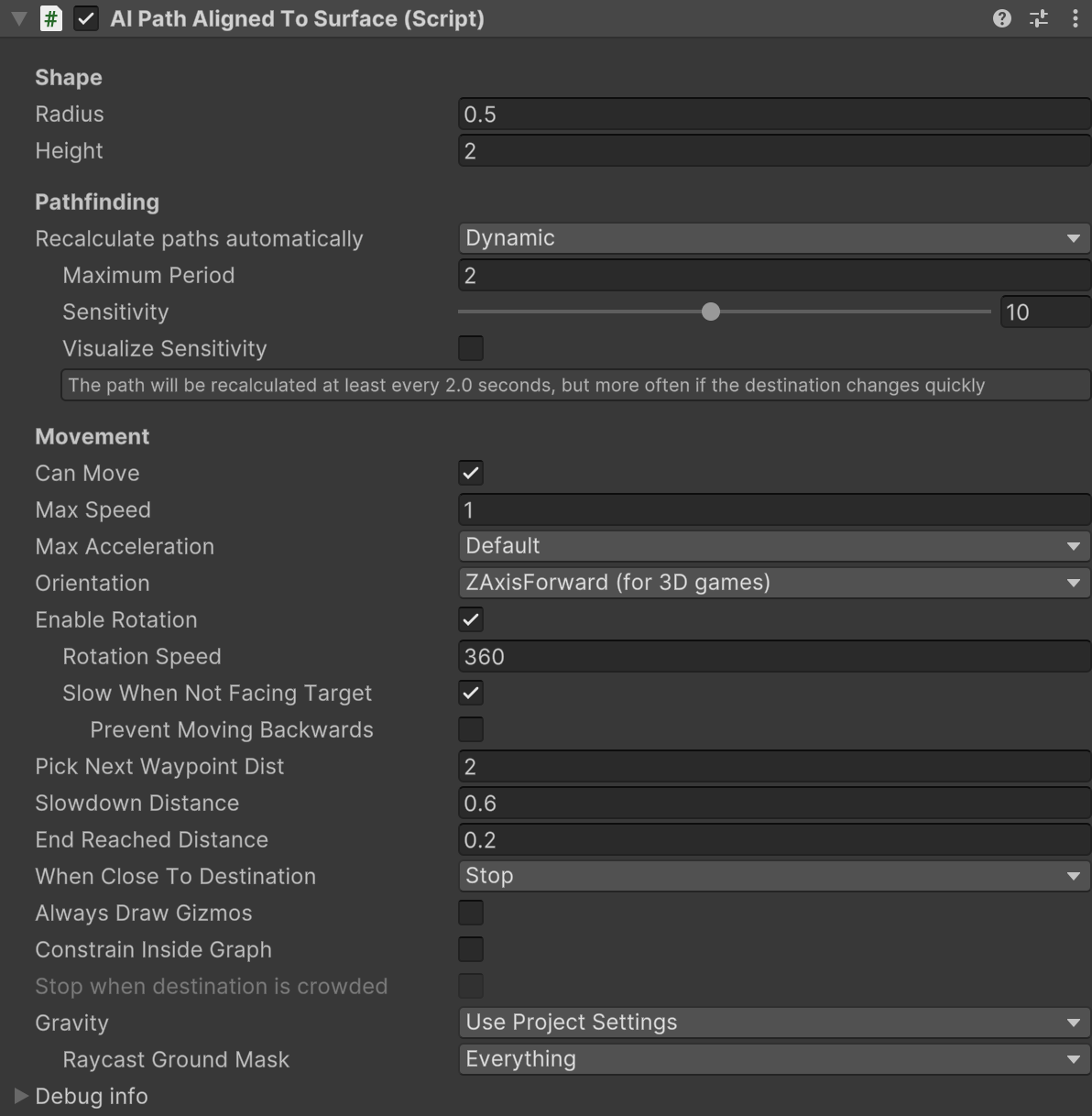 AIPathAlignedToSurface - A* Pathfinding Project